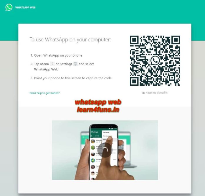 WhatsApp Web - web.whatsapp.com - learn4funs.in